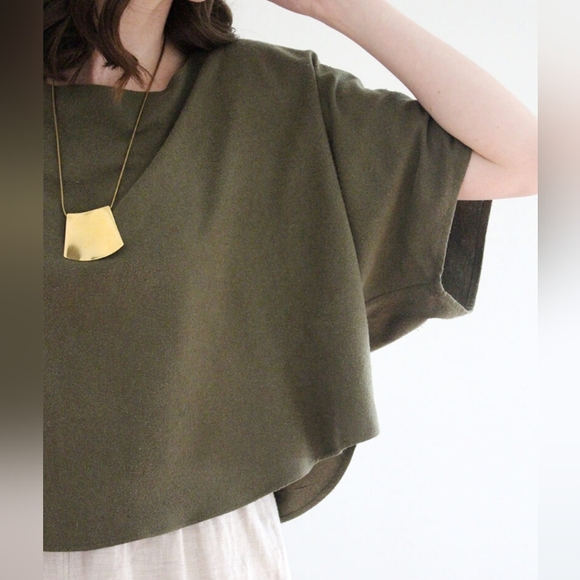 Jamie + the Jones | Tops | Jamie The Jones Blank Canvas Tee In Olive Green | Poshmark